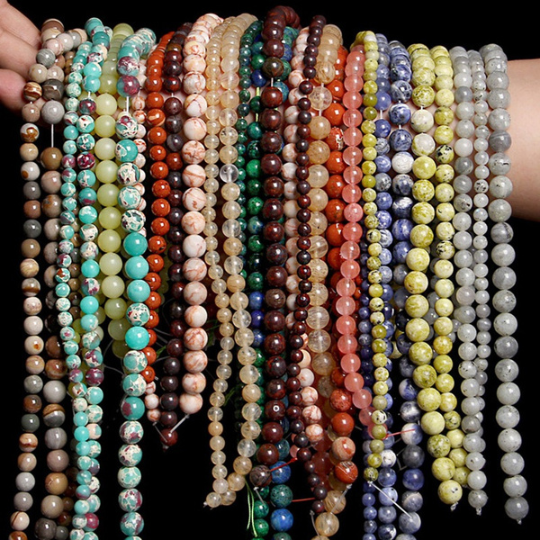 80 kinds of different styles of natural stone round beads loose beads ...