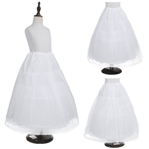 Kids Girls Crinoline Petticoat for Flower Girl Wedding Dress Underskirt ...