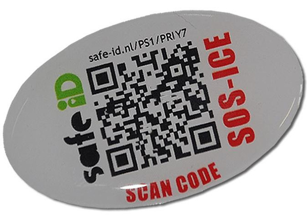 Sos Biketag Qr Code 4.5 Cm Vinyl Silver 2-Piece | Wish