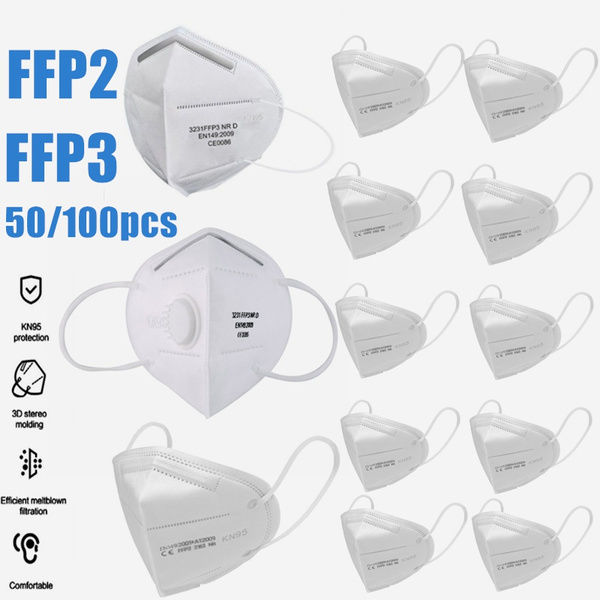 FFP2/FFP3 Folding Masks Five-layer Nose Strip External Protective Woven Fabric Masks Valved/No ...