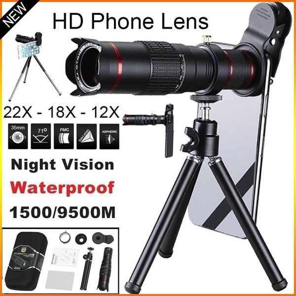 New HD 4K 12x/18x/22x Zoom Mobile Phone Monocular Scope Monocular ...