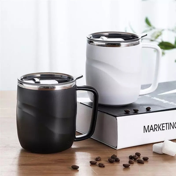 Stainless Steel Insulated Coffee Mug with Sliding Lid Vacuum Travel Mug ...