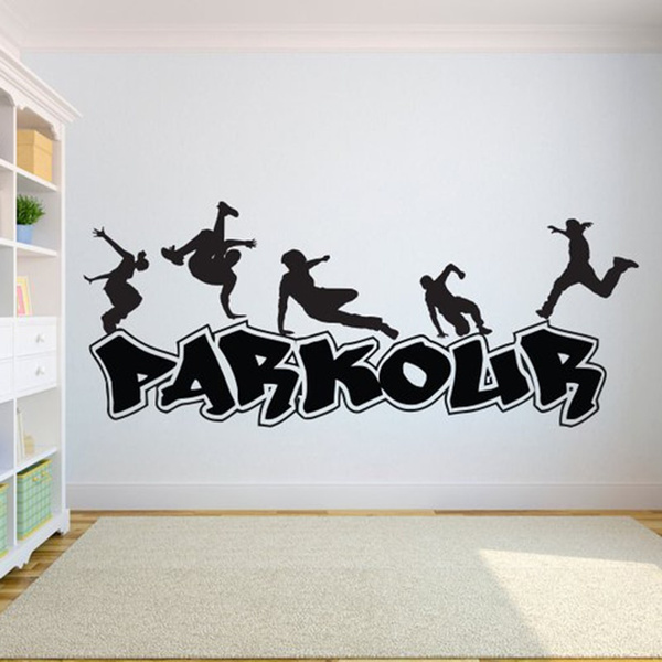 Parkour Wall Decal Extreme Sports Vinyl stickers Jumping Street Cities ...