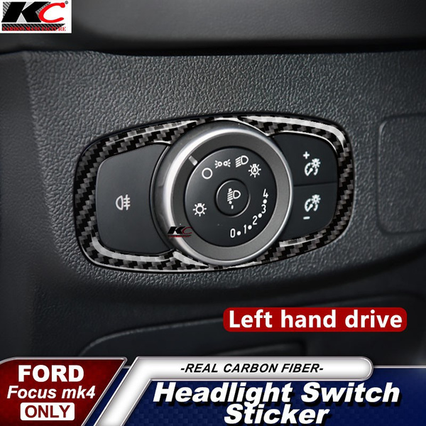 Carbon Fiber Interior Headlight Switch Cover Trim Sticker Decals Car ...
