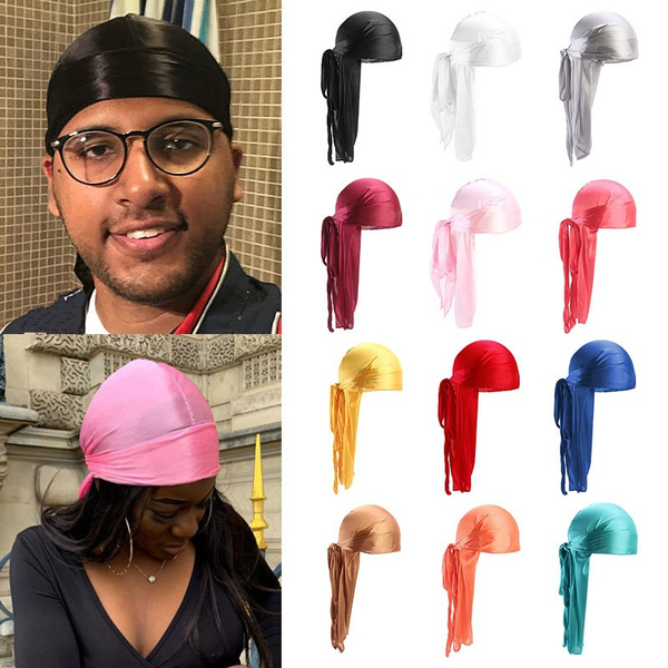 Pirate Hat Silky Durag For Men Women Headwrap Durags Headscarf Soft Cap