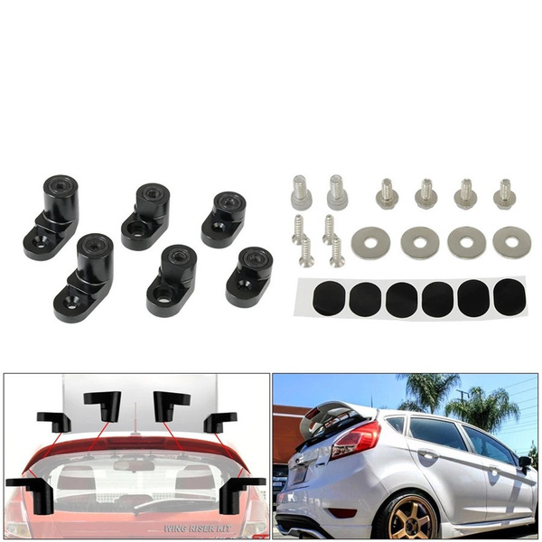 Black Car Rear Wing Spoiler Riser Lift Extension Kit For Ford Fiesta ST ...