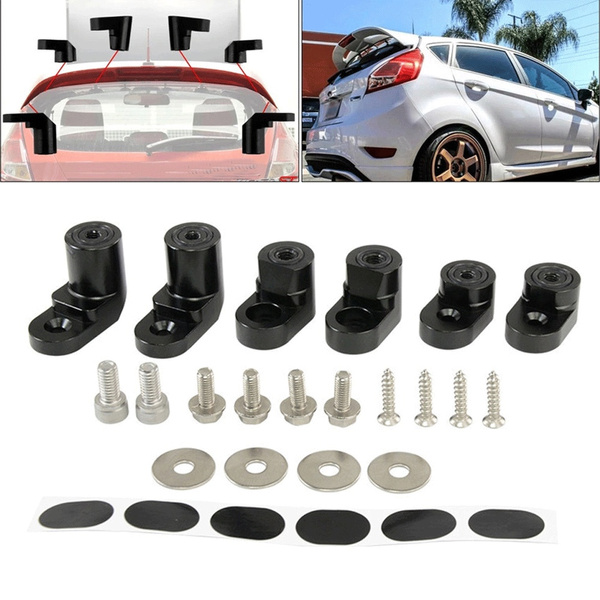 CNC Aluminum Car Rear Wing Spoiler Riser Kit Black For Ford Fiesta ST ...