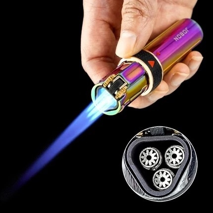 Triple Torch Lighter Windproof Gas Flint Lighter Refill Jet Flame Fire ...