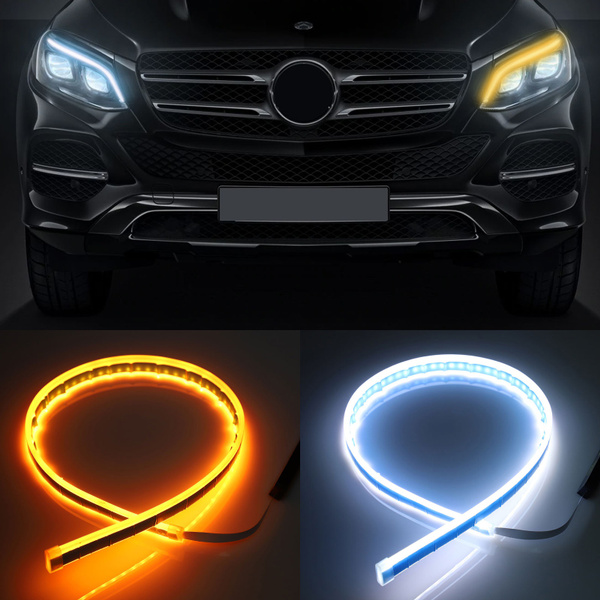 Flexible Led Light Strip 2Pcs 24 Inches Dual Color White-Amber ...