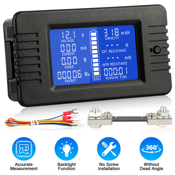LCD Display DC Battery Monitor Meter - Digital Current Voltage ...