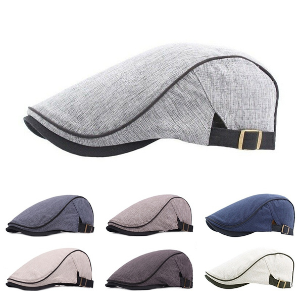 British Vintage Ivy Cap Pinstripe Newsboy Flat Caps Newspaper Flatcap ...