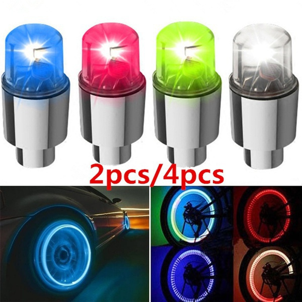 2pcs/4pcs Bike Car Motorcycle Wheel Tire Tyre Valve Cap Flash LED Light ...