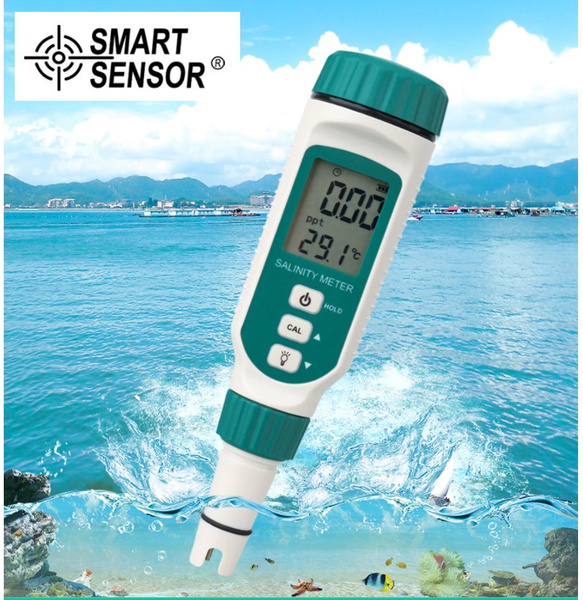 SMART SENSOR Portable Salinity Meter Handheld ATC Salinometer Halometer ...