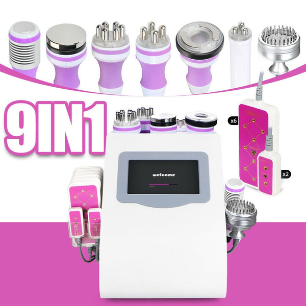 2021 9IN1 Ultrasonic Cavitation Vacuum RF LED Body Slimming Cellulite ...