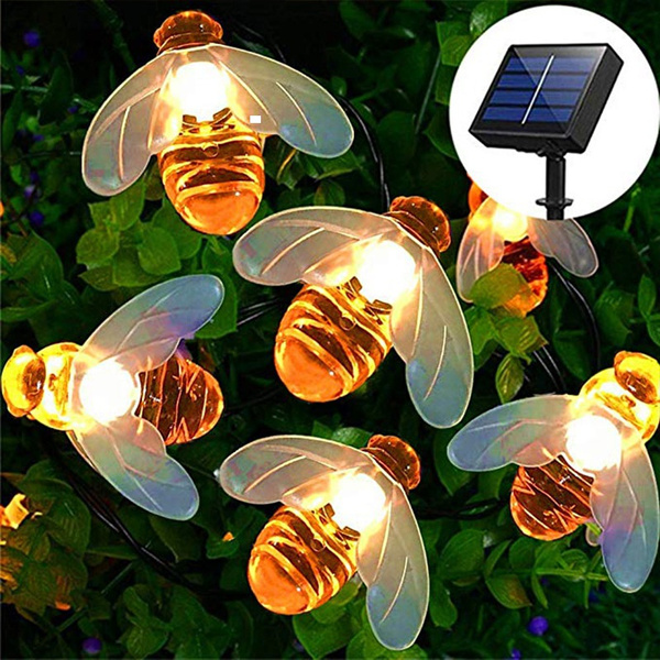 20/30/50 LED Solar Bee String Lights DIY Outdoor Waterproof Lamps Lawn ...