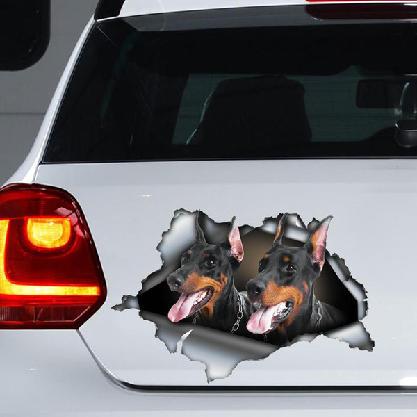 Black doberman car decal, doberman magnet, dog sticker, doberman decals ...