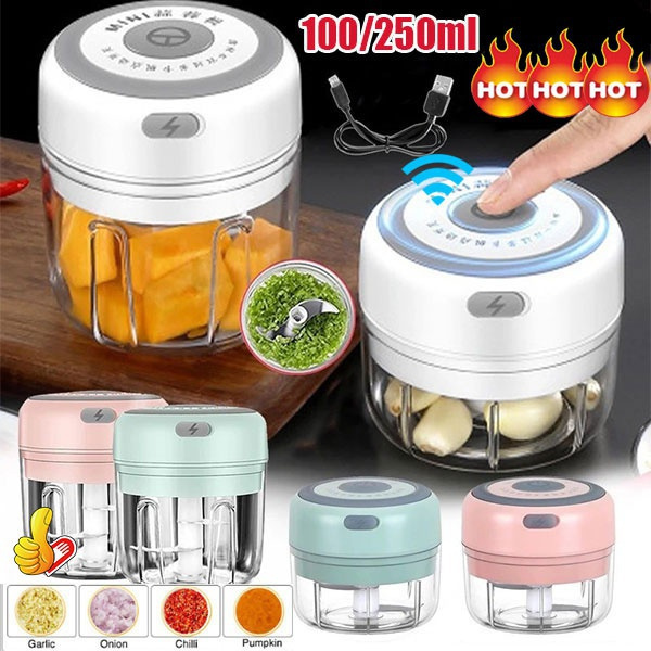 2022 New Upgrade 100/250ml Electric Garlic Press Smart Electric Mini ...