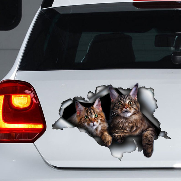 Cats car decal, Maine Coon decal, Maine Coon sticker, pet decal | Wish