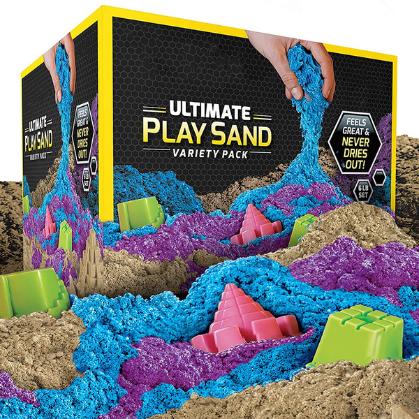 Play Sand Combo Pack - 2 LBS each of Blue, Purple and Natural Sand with ...