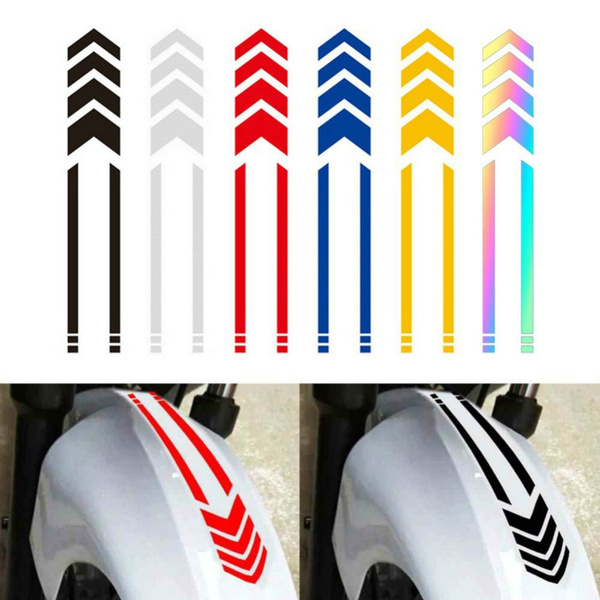 Motorcycle Mudguard Car Sticker Reflective Arrow Line Warning Sticker ...