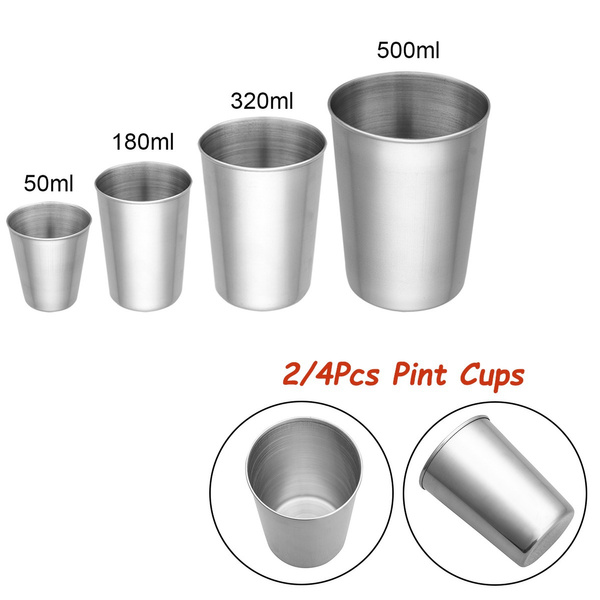 Stainless Steel Pint Glasses Metal Cups to Keep Drinks Cold or Hot ...