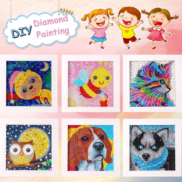 Crystal Framed Diamond Painting Kits for Kids Cute Doggy Diamond ...