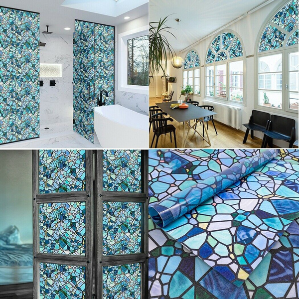 Static Cling Frosted Stained Glass Window Door 3D Sticker Film Privacy Decor | Wish