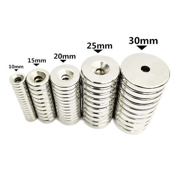 Round with Holes Magnet Magnetite High Strength Powerful Neodymium ...