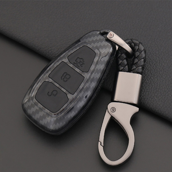 Carbon Fiber Shell Car Remote Key Cover Case For Ford Fiesta Focus ...