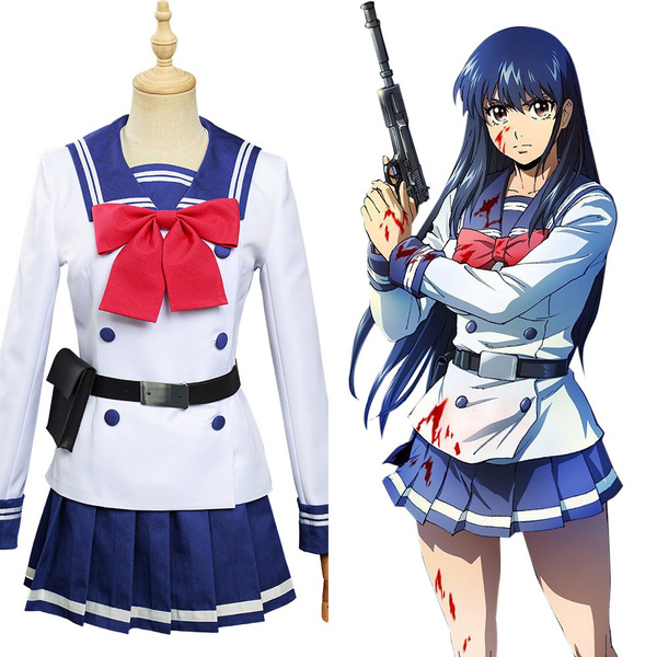 Tenkuu Shinpan High-Rise Invasion Cosplay Honjou Yuri JK Uniform Dress ...