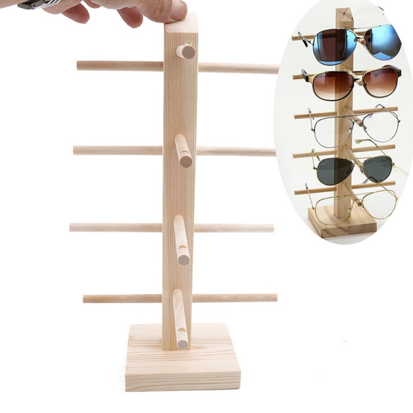 Women's Fashion Multi-layer Wooden Sunglasses Display Stand Jewelry ...
