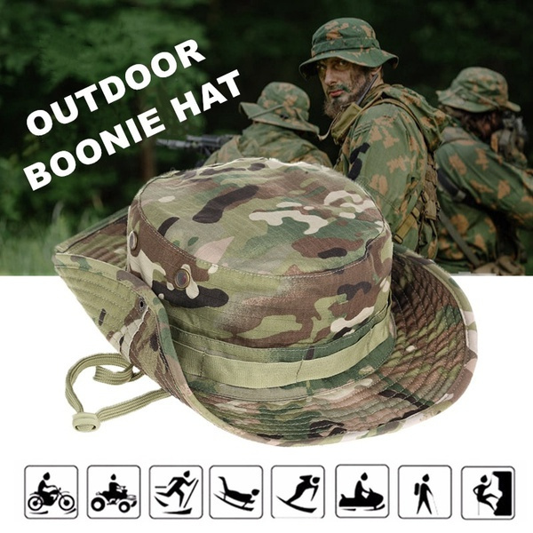 Men Boonie Hat Military Tactical Cap Men Camouflage Sun Protector ...