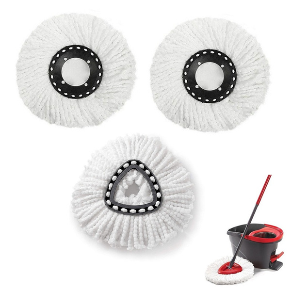 Circle and Triangle Replacement Heads Easy Cleaning Mopping Wring Spin ...