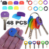 Mix Color Rubber Soft Key Locks Keys Cap Key Covers Topper Keyring ...