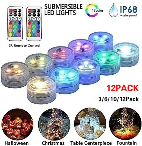 13 Color Changes Submersible LED Lights Waterproof RGB Underwater Light ...