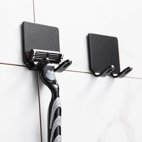 Punch Free Razor Holder Storage Hook Wall Men Shaving Shaver Shelf ...