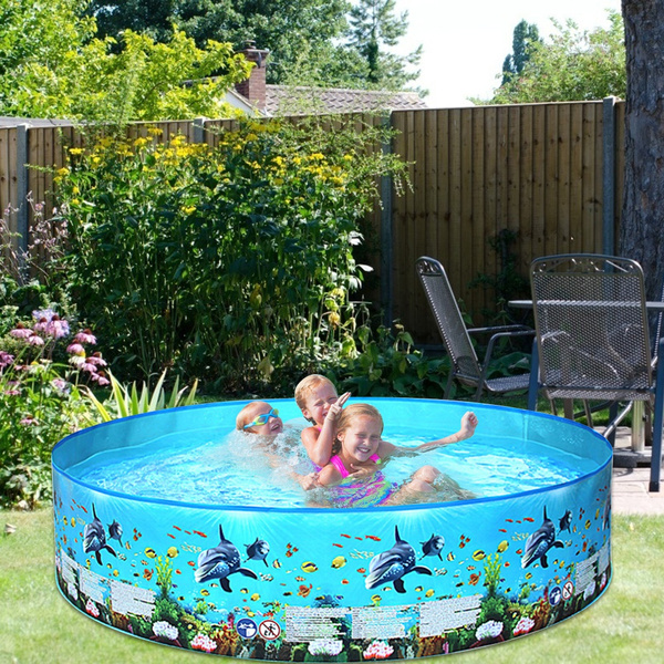 61/120/152cm Outdoor Backyard Summer Kids Foldable Round Pool Marine ...