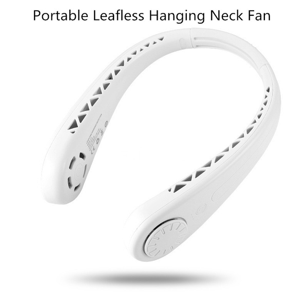 Portable Leafless Hanging Neck Fan USB Rechargeable Neckband Fans ...