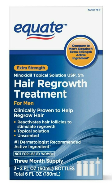 Equate Men's Hair Regrowth Topical Solution 5% Minoxidil. 3 Months ...
