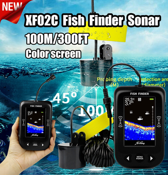 New XF02C Fish Finder Sonar For Fishing 100M Portable Echo Sounder Fishing Finder Lake Sea ...