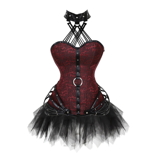 Sexy Overbust Corset Plus Size Corsets and Bustiers Tops Red Black ...
