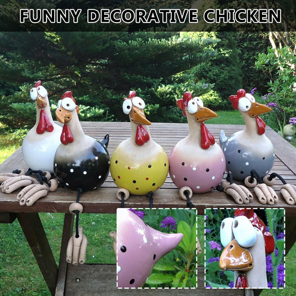 Decor Chicken Garden Plug hen Rooster Hens Bird Edge Seater Indoor ...