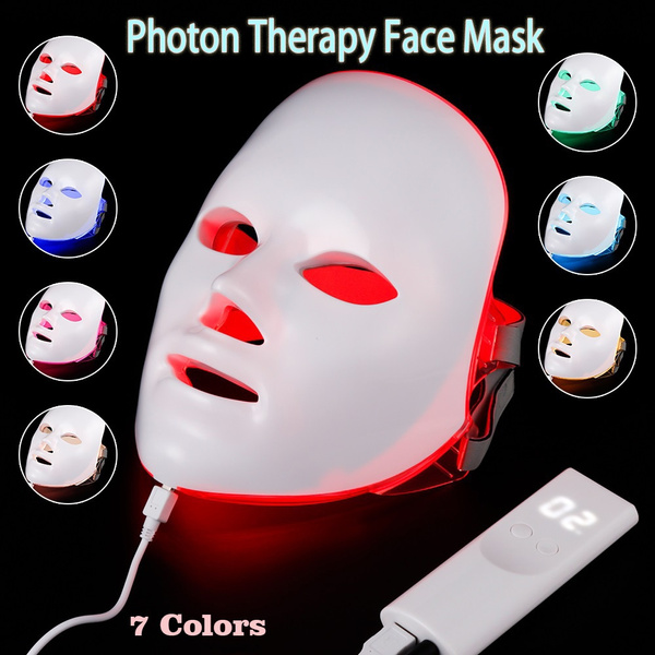 New 7 Colors LED Light Photon Face Neck Mask Skin Rejuvenation Therapy ...