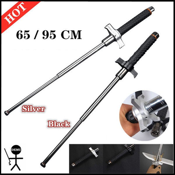 Self-Defense Stick 3 Section Telescopic Stick Alloy Steel Hand Guard ...
