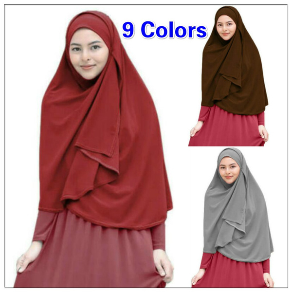 High-quality Ramadan Muslim Abaya Women Prayer Dress Long Scarf Hijab ...