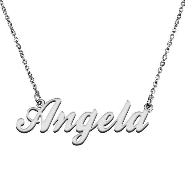 Angela Name Necklace Cursive Couples Jewellery Gift | Wish
