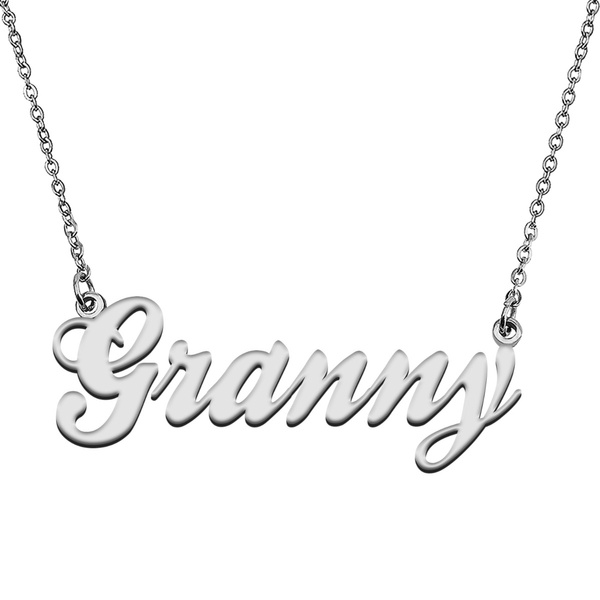 Granny Name Necklace Cursive Couples Jewellery Gift | Wish