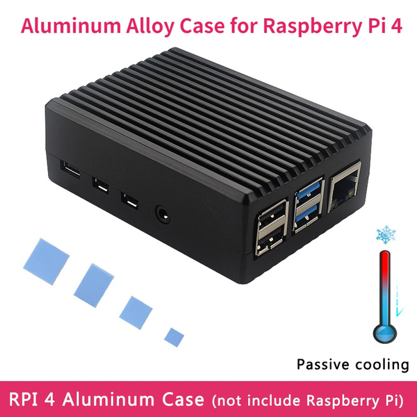Raspberry Pi 4 Aluminum Alloy Case Black Box Metal Shell Passive ...