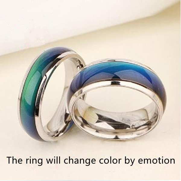 New Heart Emotional Thermochromic Ring Temperature Control Color ...