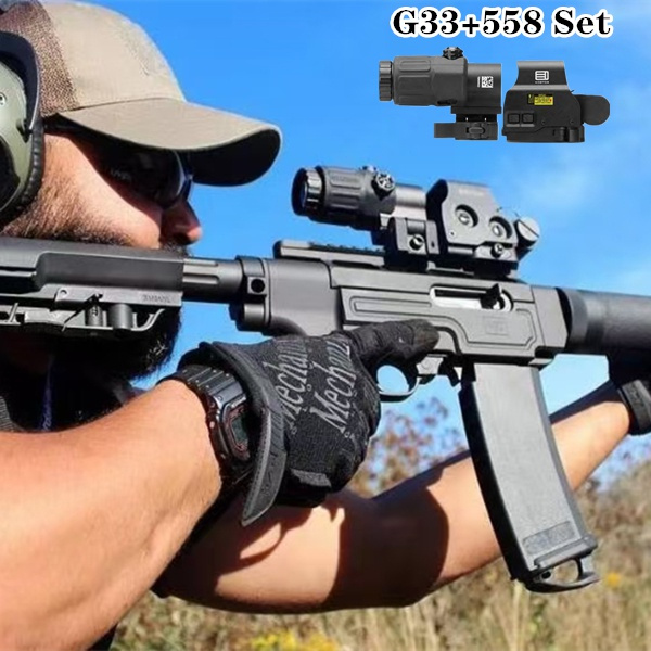 (588+G33 set) Tactical 558 red dot sight, G33 3X magnifying glass ...